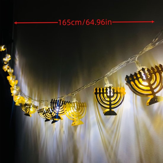 VANDAAG VERZONDEN - Lichtsnoer Menorah 10 lampen - Warm wit ...