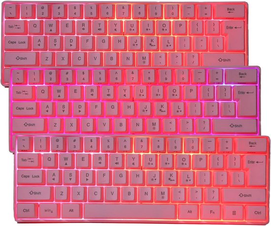 Compact 61 Toetsen RGB Gaming Toetsenbord - Bedraad USB Toetsenbord ...