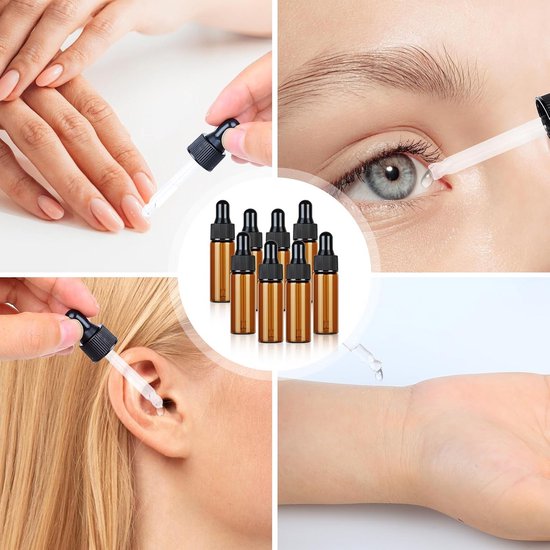 30 Stuks Amber Mini Pipetflessen 5ml - Herbruikbare Glazen ...