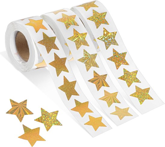 Gouden Ster Sticker Rollen - 1500 Stuk in 3 Rollen voor Creatief ...