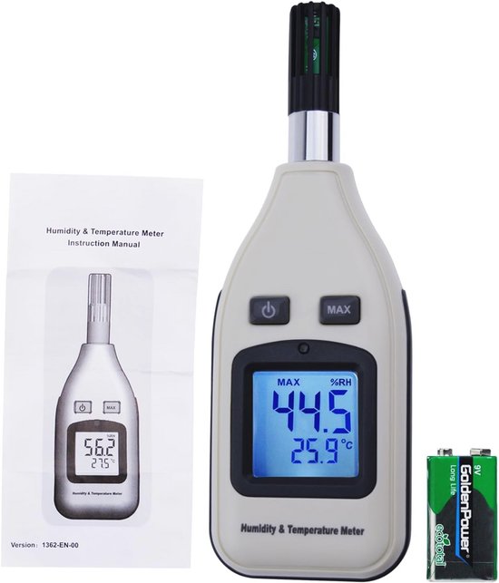 Digitale Vocht- en Temperatuurmeter voor Huishoudelijk en Professioneel ...