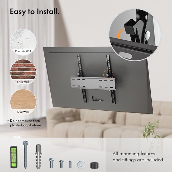 Kantelbare TV Muurbeugel 26-55 inch - Ultra Slank Ontwerp met Bubble ...