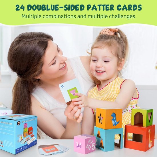 Houten Stapeltoren met Dinosaurus Thema Educatief Speelgoed voor ...