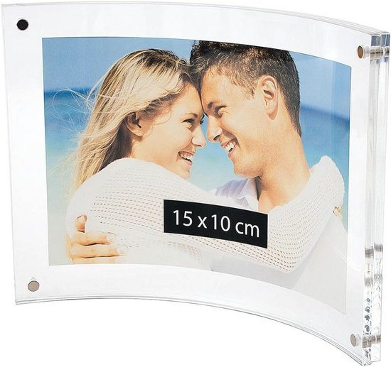Acryl fotolijst met magneetsluiting - liggend gebogen formaat ...