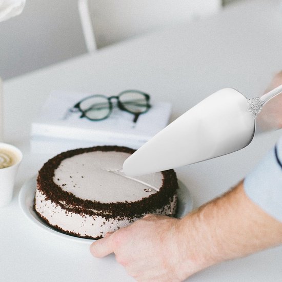 Stainless Steel Cake Server and Pizza Cutter for Weddings and Birthdays ...