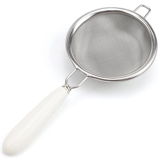 Fijne theezeef roestvrij staal met keramische handgreep voor optimale ...