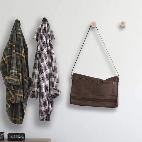 Houten Wandhaken Set van 12 voor Kleding en Decoratie - Maximaal 7 kg ...