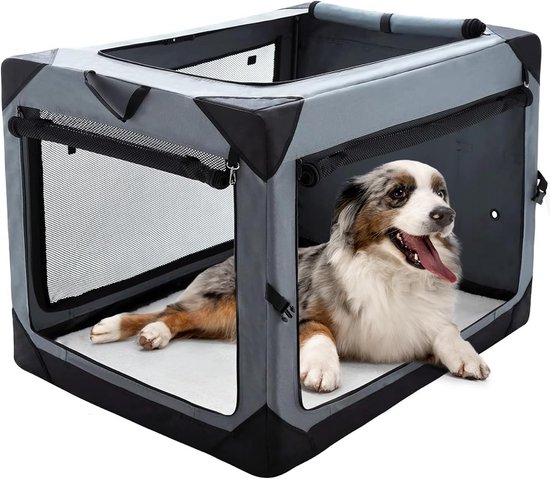 Grote Hondenbench 36 inch Opvouwbaar - Zachte Reiskennel met 4 Deuren ...
