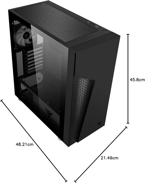 Full Tower ATX Gaming PC Behuizing met Adresbare RGB Verlichting en ...