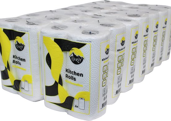 KURTT Mega Pack Keukenrol 96 rollen (VERNIEUWD papier dikte tot wel 25% ...