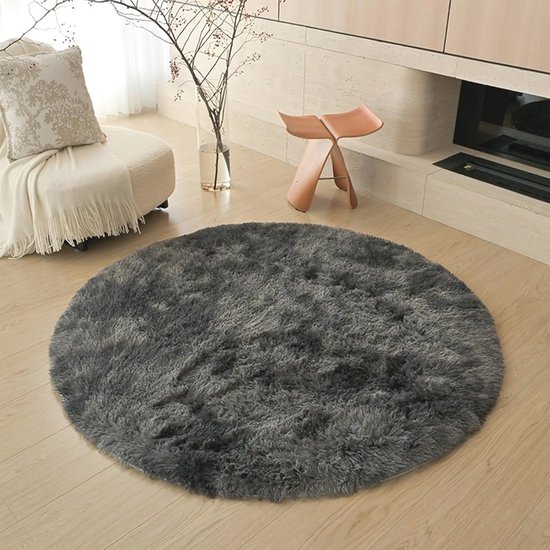 Rond Tapijt 60 cm - Superzacht en Antislip - Wasbaar Hoogpolig Modern ...