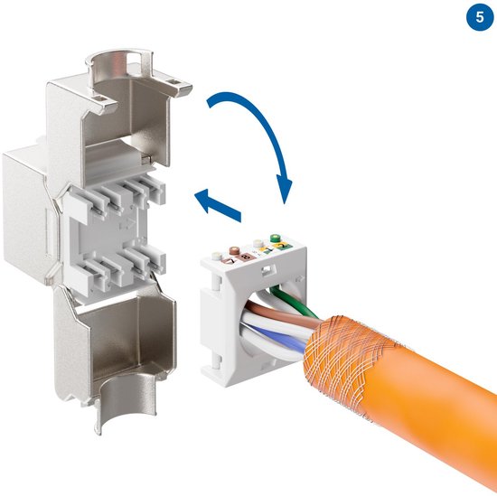 4x Mini Keystone Jack CAT 6a Module Kort 30mm STP RJ45 Connector voor ...