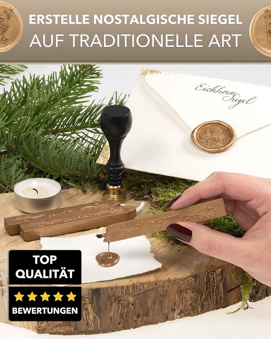 Zegelwas Set - 3 Staven Was met Lont voor Persoonlijke Brieven en ...