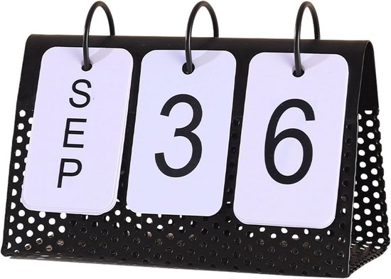 Metal Perpetual Desk Flip Calendar - Vintage Reusable Daily Standing ...