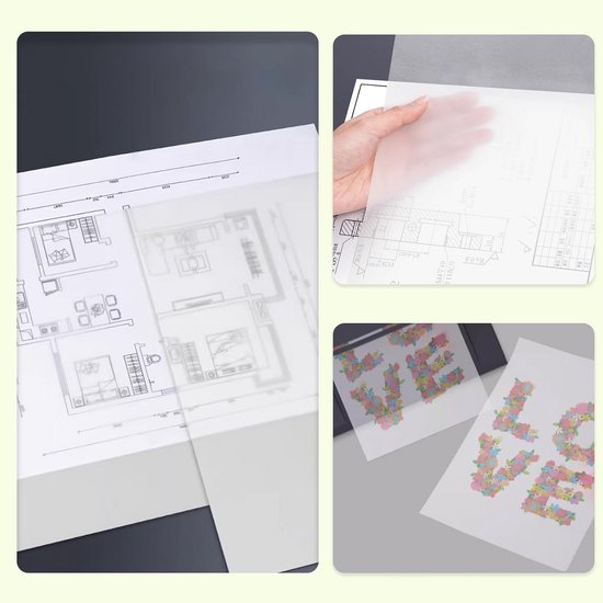 100 Feuilles de Papier Parchemin Transparent A4 53 g/m² pour Dessiner ...