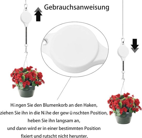 Verstelbare Intrekbare Plant Katrol Hanger - Haken voor Bloembakken en ...