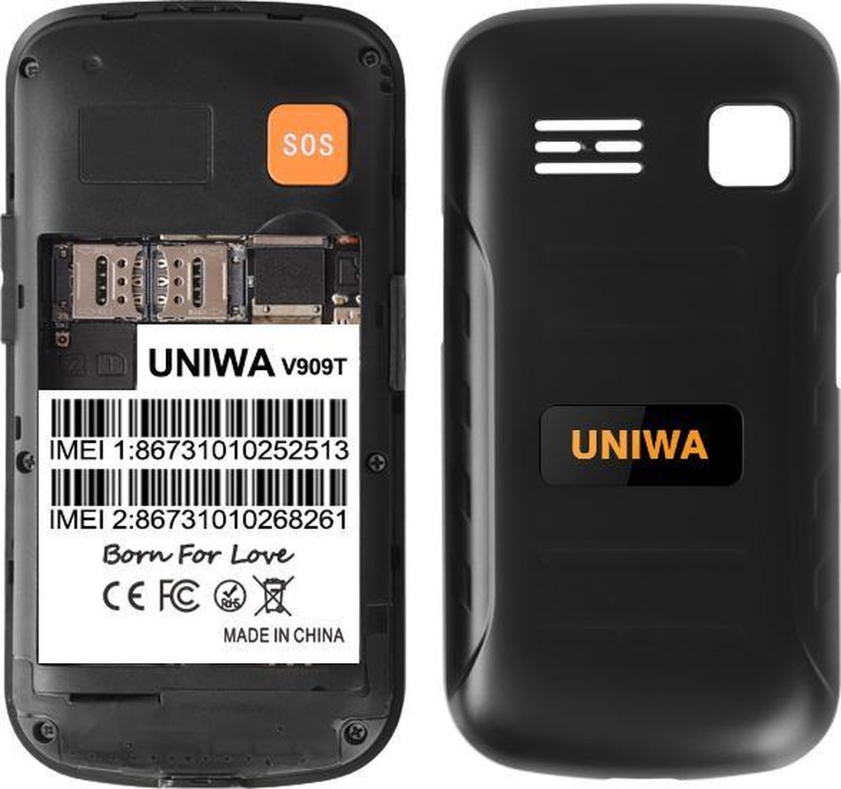 Uniwa V909T senioren telefoon 4G - Batterij - Bluetooth - Camera - Senioren mobiel -... | bol