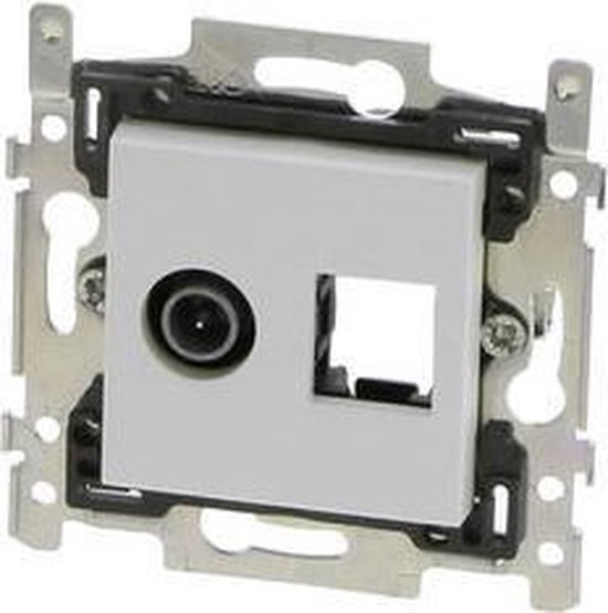 Niko Stopcontact Coax + RJ45 Cat5E UTP Original White | bol