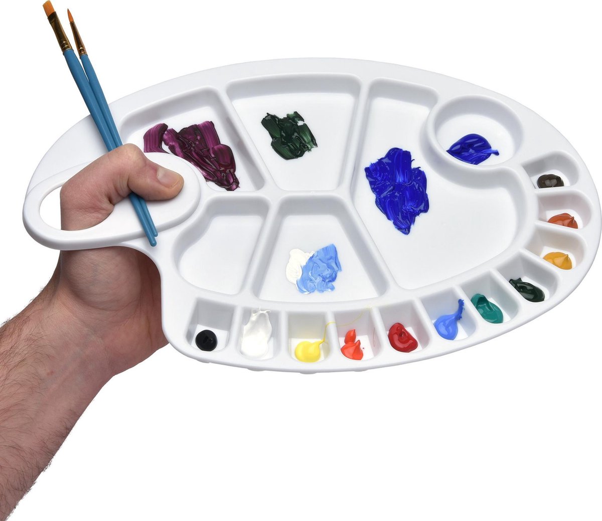 Artina Set van 5x Palet - Schilderspalet voor Verf met Grip Gat ...