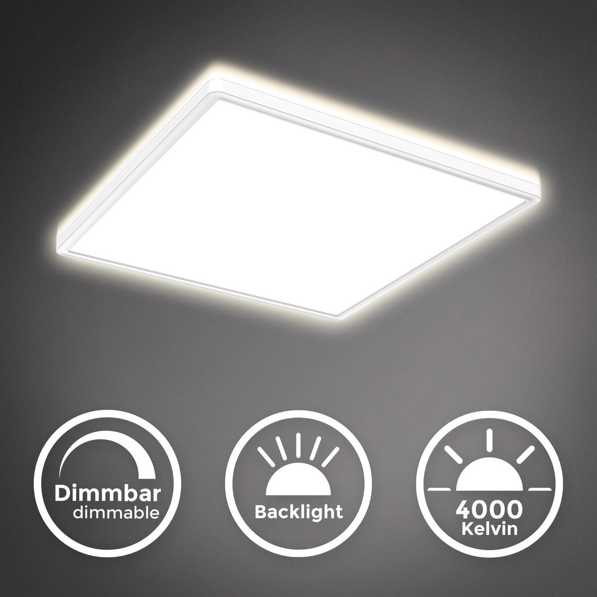 B.K.Licht - LED Paneel - plafondlamp - dimbaar - indirect licht - led ...