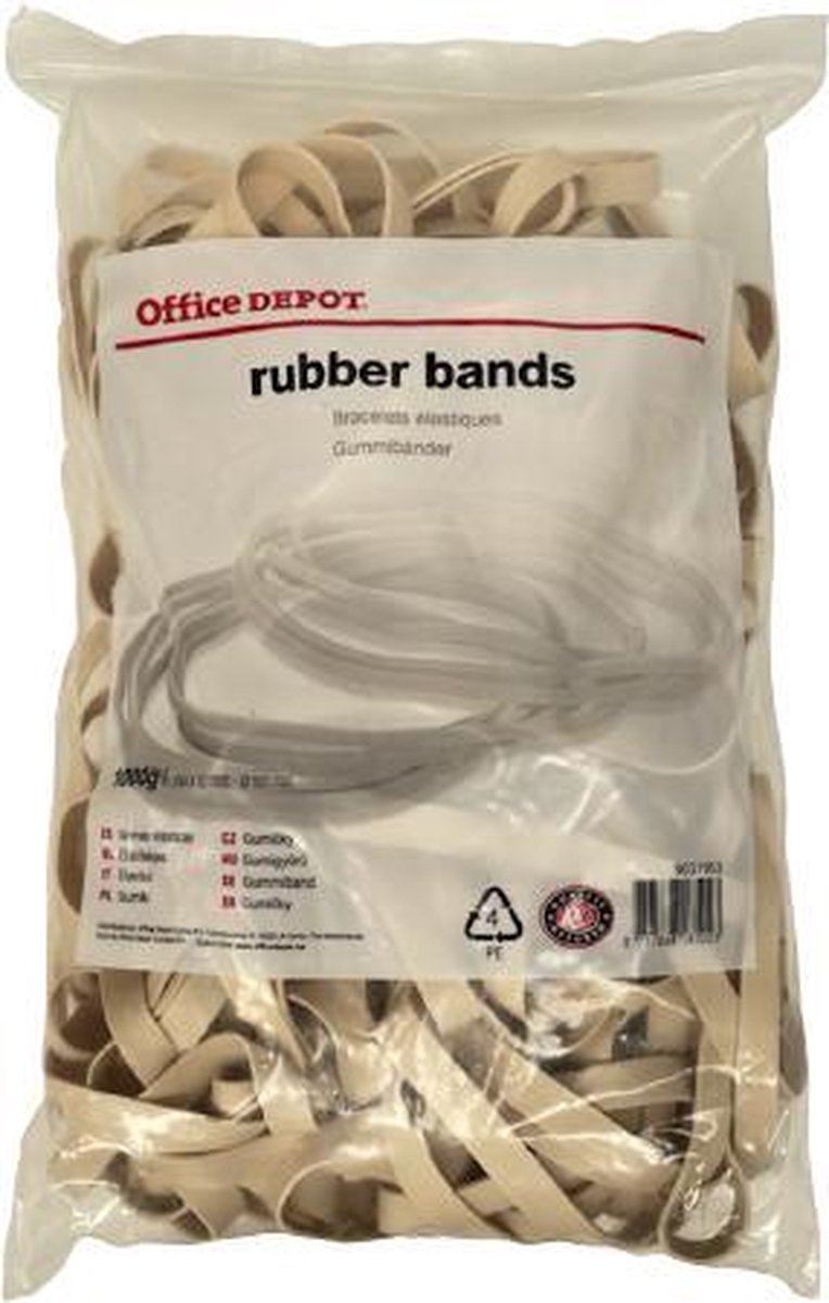 Elastiekjes breed 1KG(1000 gram) 150x12mm Ø 100 mm naturel Office Depot ...
