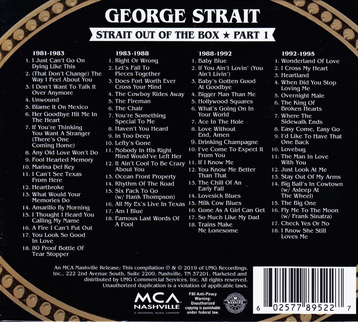 George Strait - Strait Out Of The Box Pt.1 (4 CD), George Strait | CD ...