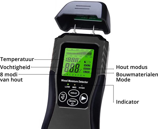 Transnect Digitale Vochtmeter - Vochtigheid en Temperatuur - Met ...