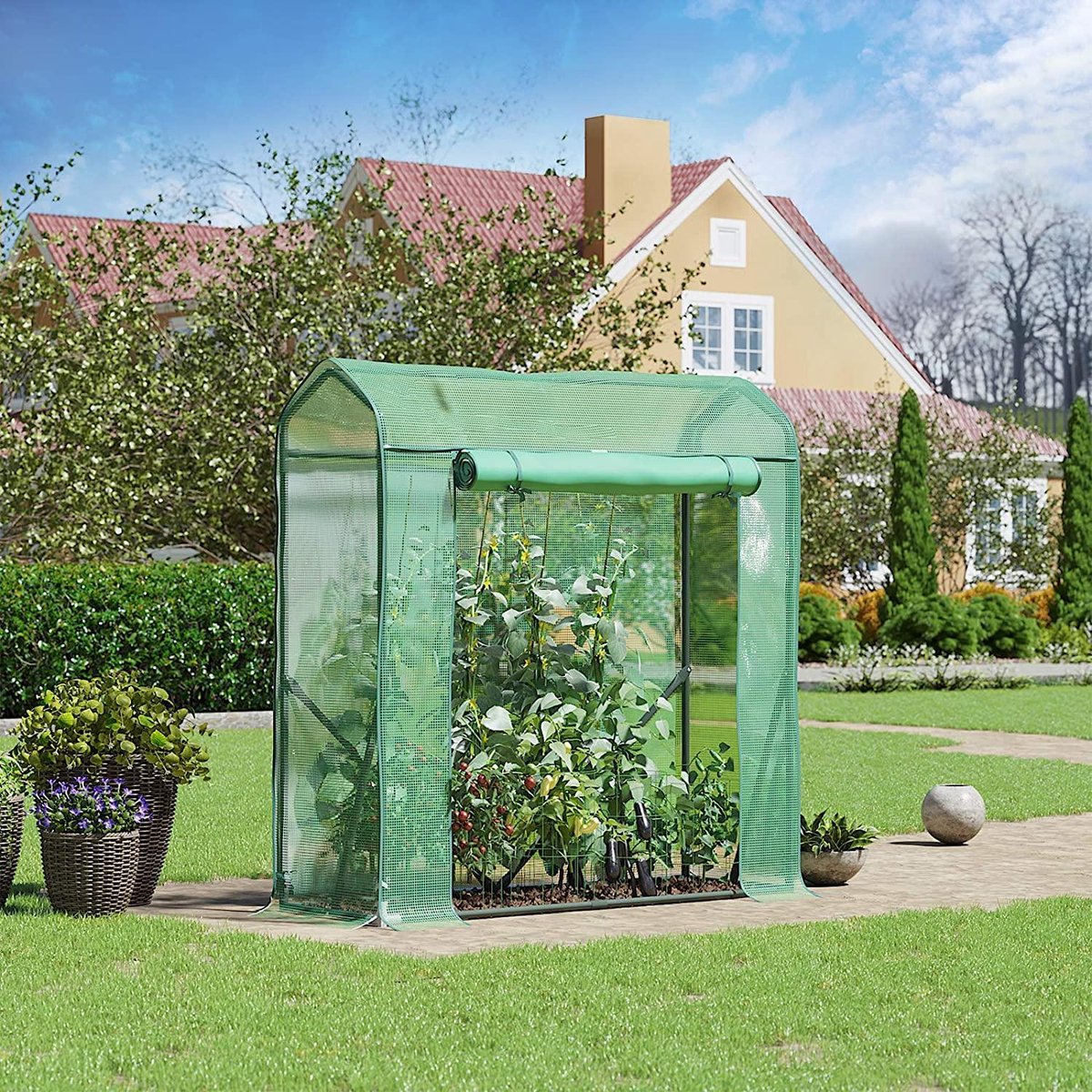 Serre feuille, serre, serre avec entrée escamotable, maison de jardin ...