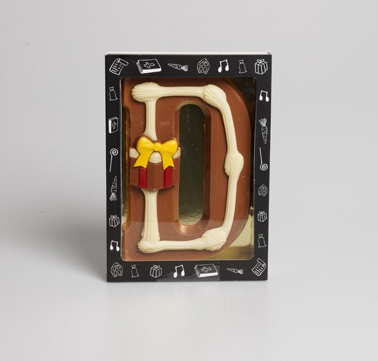 Luxe Gedecoreerde Melk Chocolade Letter D - 240 Gram | bol