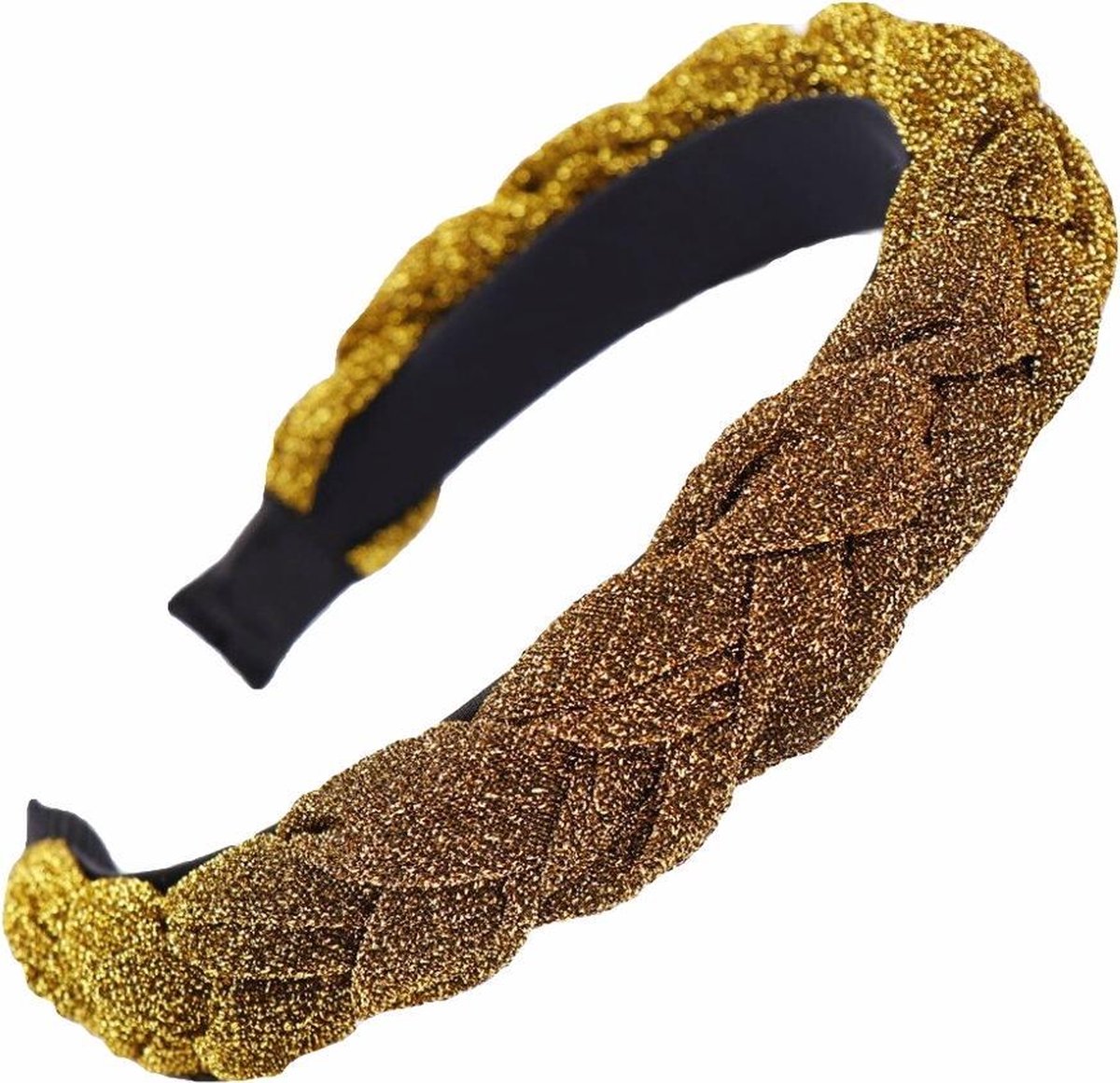 Velvet Glitter Diadeem / Haarband | Metallic Goud | Polyester | bol.com