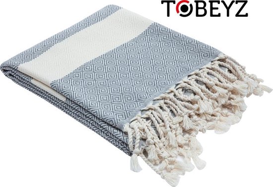 Tobeyz Baddoek Darkgrijs 100% Katoen | 100 x 180 cm | Hamamdoek - Hamam ...