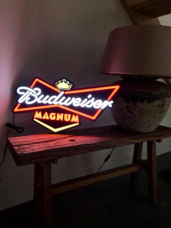 Neon Verlichting Budweiser 60x 32cm Lichtbak