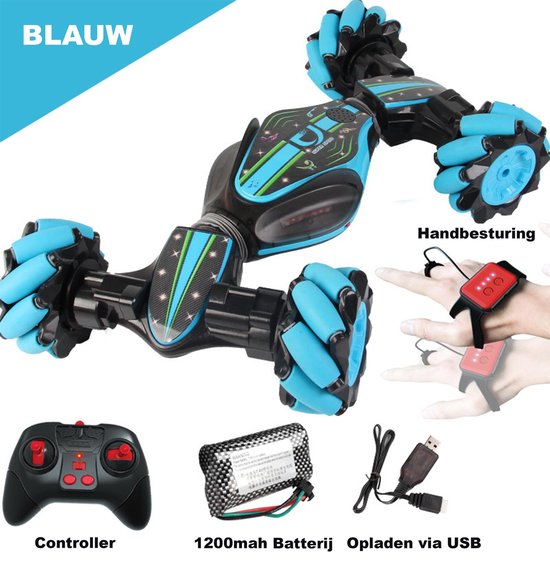Nixnix - RC 4WD Twist / Stunt Car - Blauw - Transformerende Auto ...