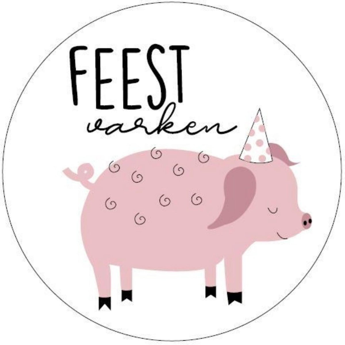 Cadeausticker Feestvarken - Sluitsticker - Traktatiesticker Feestvarken - Wensetiket -... | bol.com