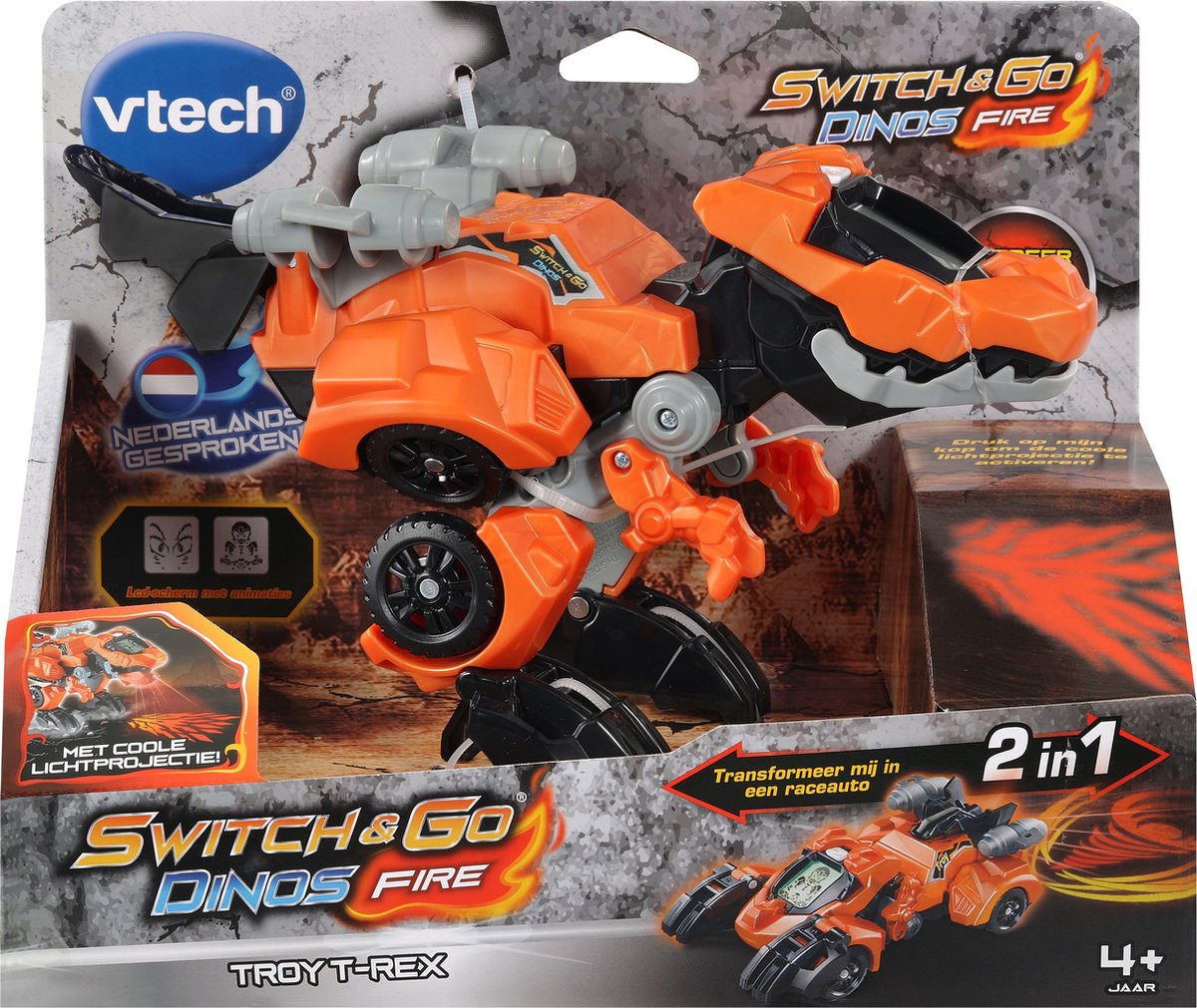VTech Switch & Go Dino's Fire Troy T-Rex - Speelgoed Dinosaurus - 4 tot ...
