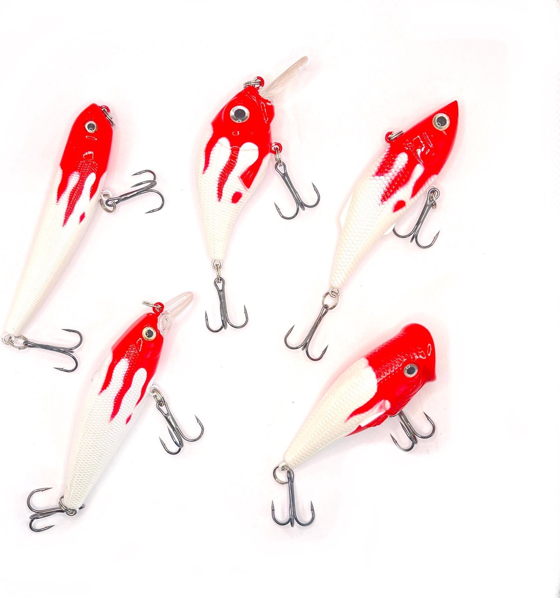 Kunstaas - Kunstaas set - Visset - 5 stukken - Vis set - Roodwit | bol.com