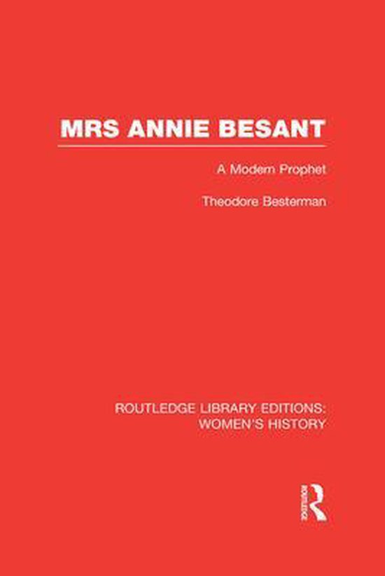 Mrs Annie Besant | 9780415630986 | Theodore Besterman | Boeken | bol.com