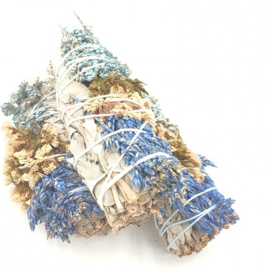 Witte Salie, Statice Sinuata & Sorghum Smudge Stick, 20-30gr. - 12cm ...