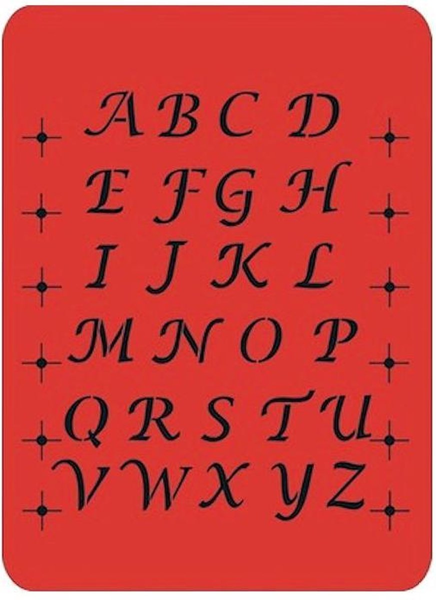 Groot XL Kunststof sjabloon alfabet met grote sierlijke letters ...