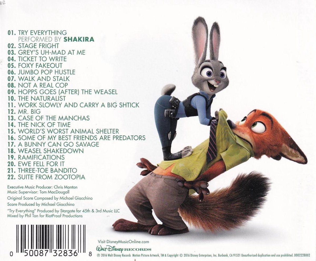 Michael Giacchino - Zootopia (CD), Michael Giacchino | CD (album ...