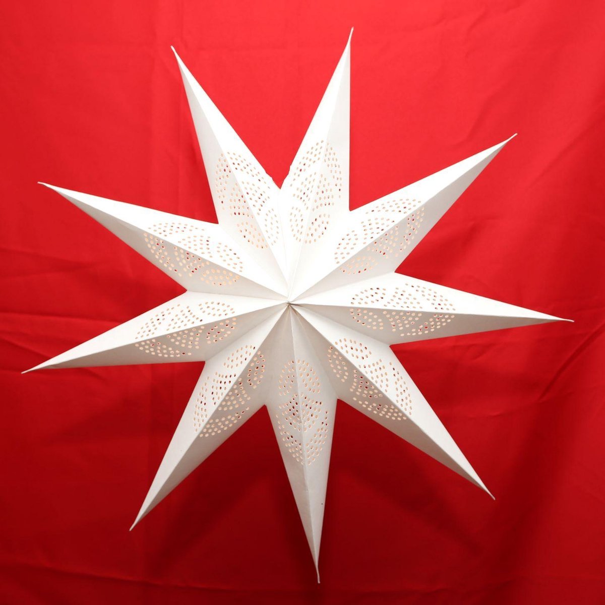 Kerstster met verlichtingsset nr. 60 - Witte ster "White flower ...