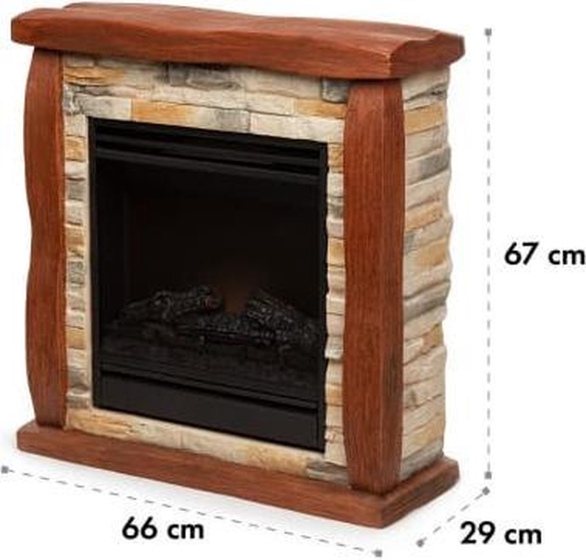 Foyer électrique Lienz Télécommande en polystone de décoration en ...