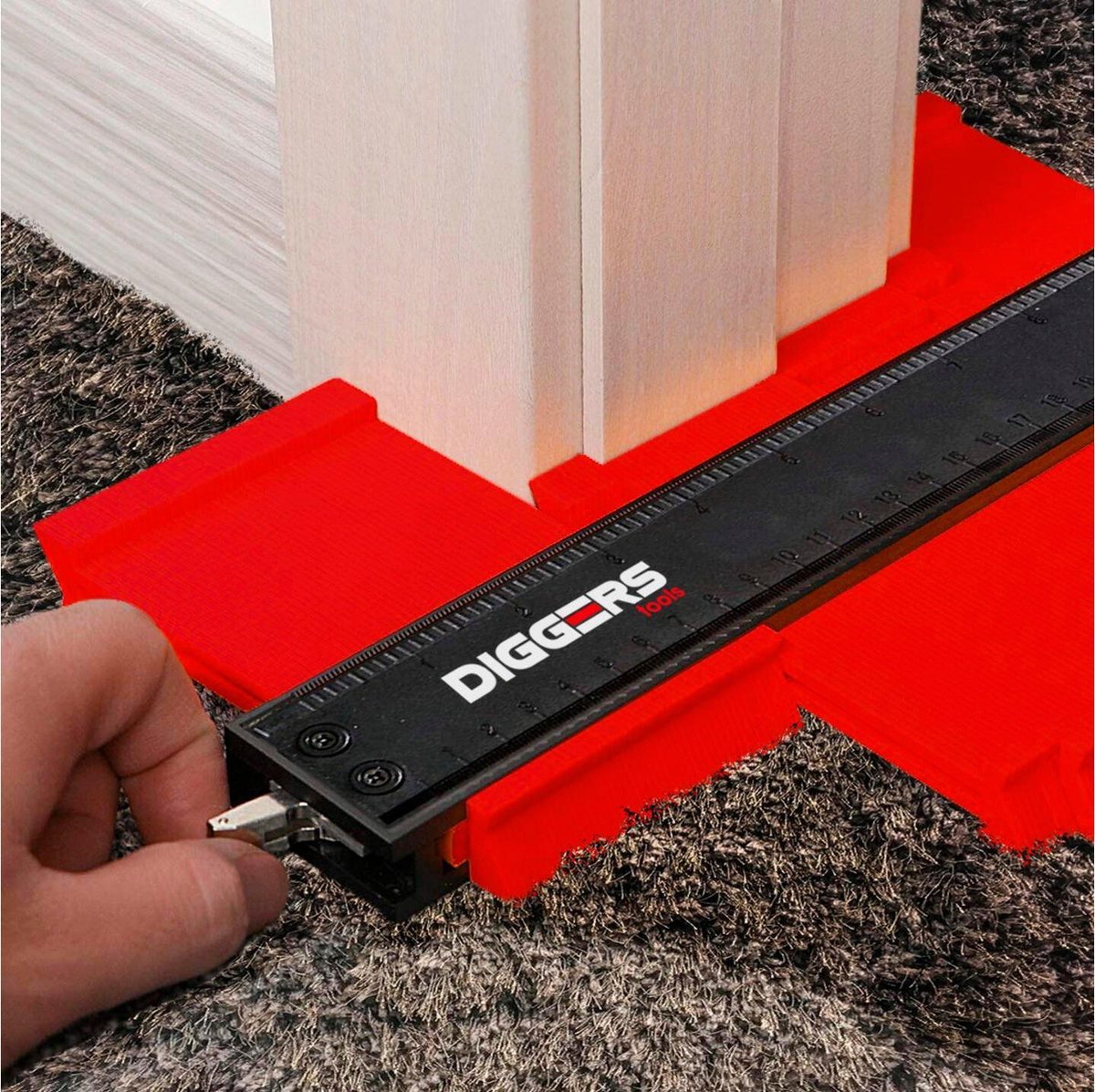 Diggers Aftekenhulp 25 cm met Metalen Lock en Basis | bol