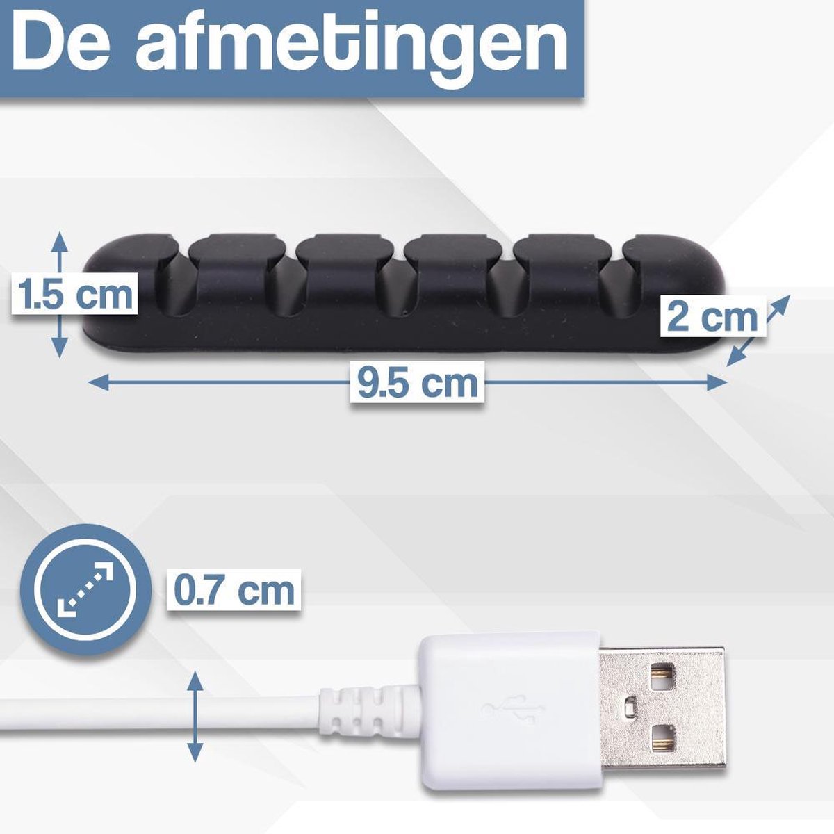 Kabel Organiser Set van 2 – Kabelhouder tot 5 Kabels – Kabelclip met ...