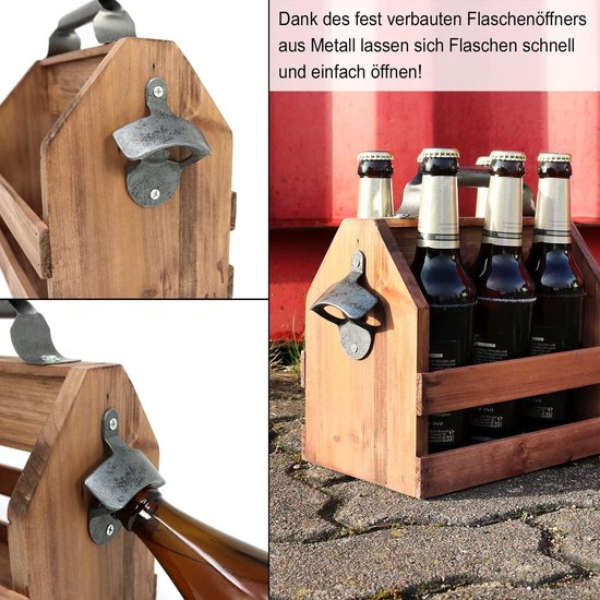 flessendrager -com-fure¬Æ-flessenhouder gemaakt van vilt en hout in ...