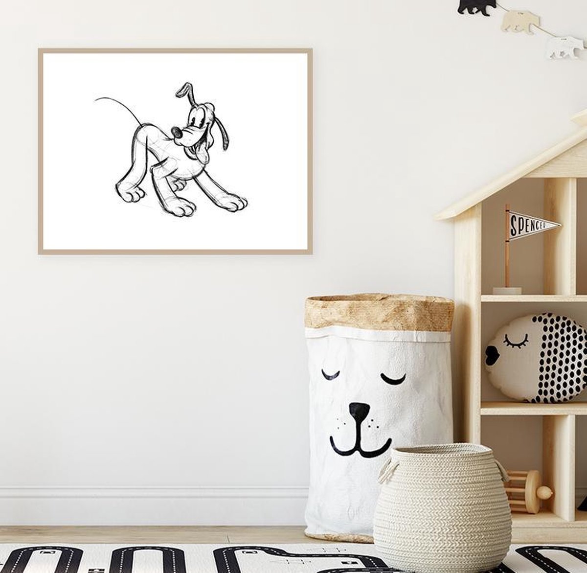 Disney Poster - Pluto Sketch - 60 X 80 Cm - Zwart | bol.com