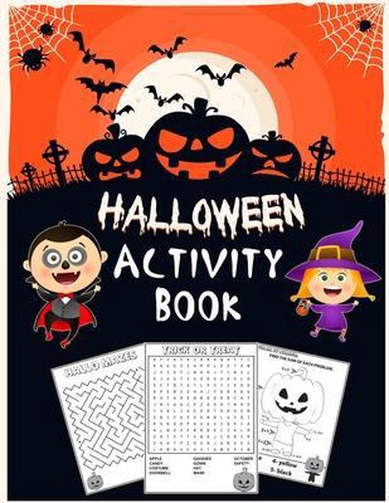 Halloween Activity Book for Kids: Dot To Dot, Mazes, Word Search ...