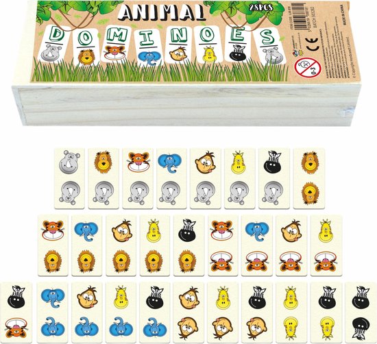 Dieren domino hout 28 Stuks - Domino spel - Familiespel - Educatief ...
