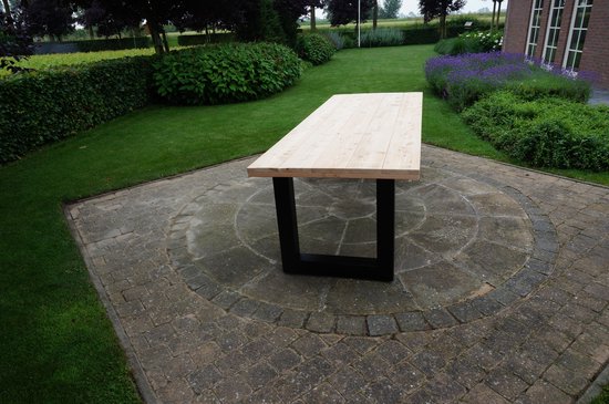 M2-Meubels - douglas tuintafel / eettafel 260cm met matzwart U10x10 ...
