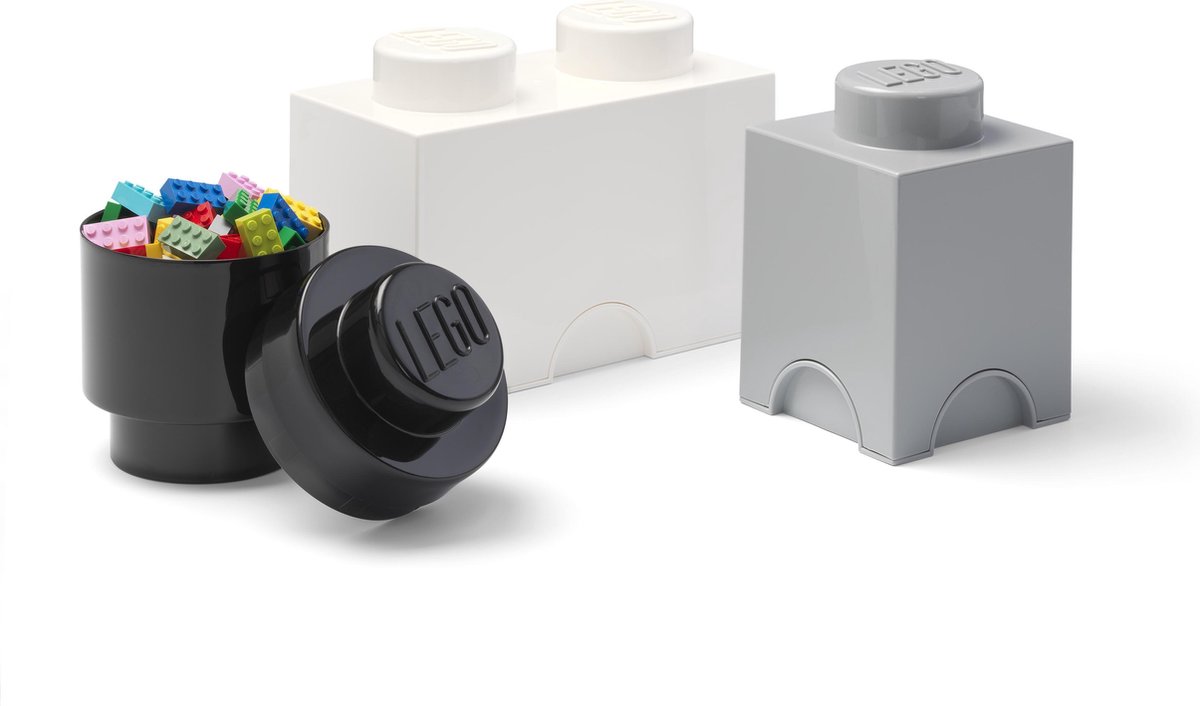 LEGO Storage Opbergbox - Set van 3 stuks - Wit, Grijs, Zwart - Classic ...